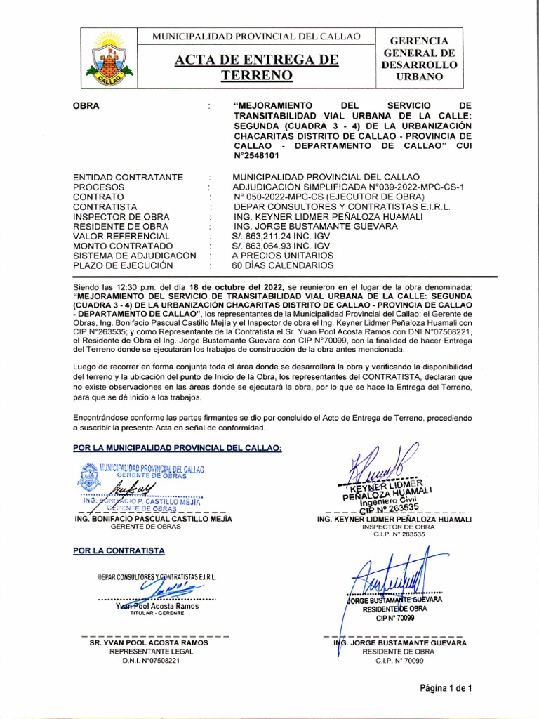 Depar Consultores y Contratistas Eirl | PDF