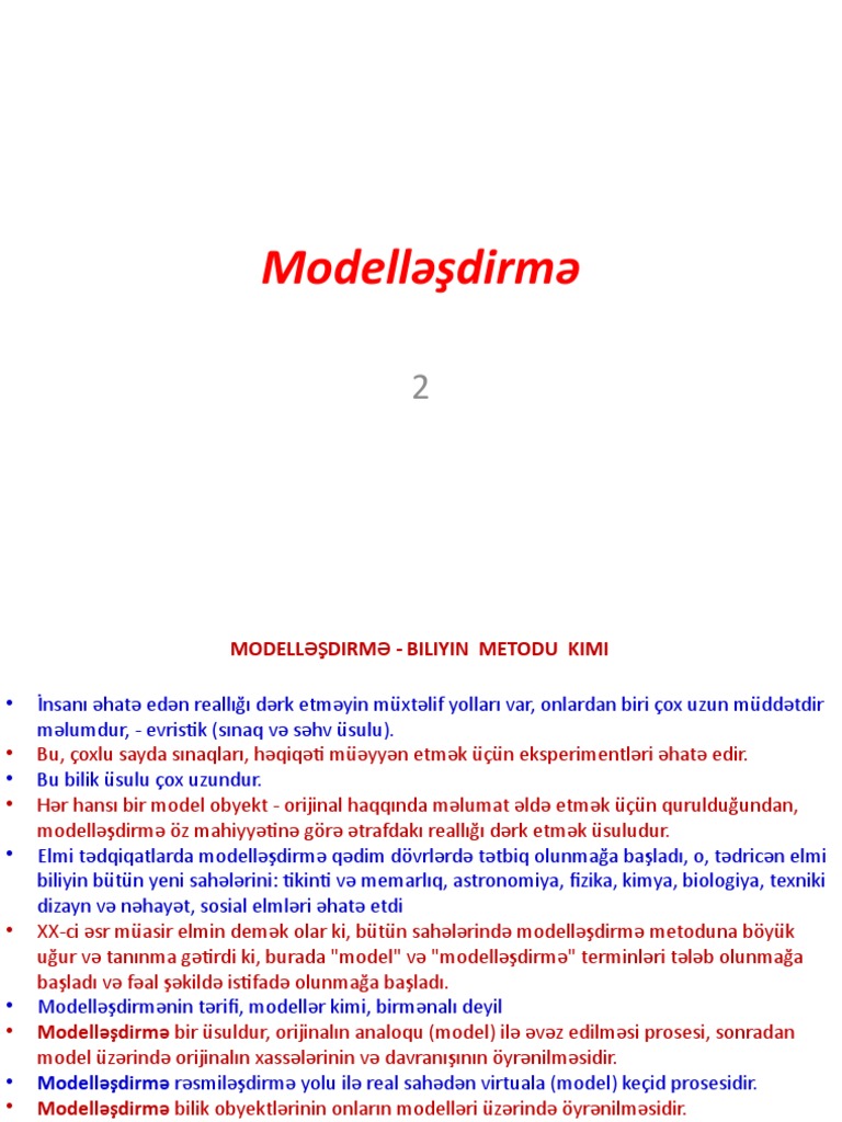 Modelləşdirmə | PDF