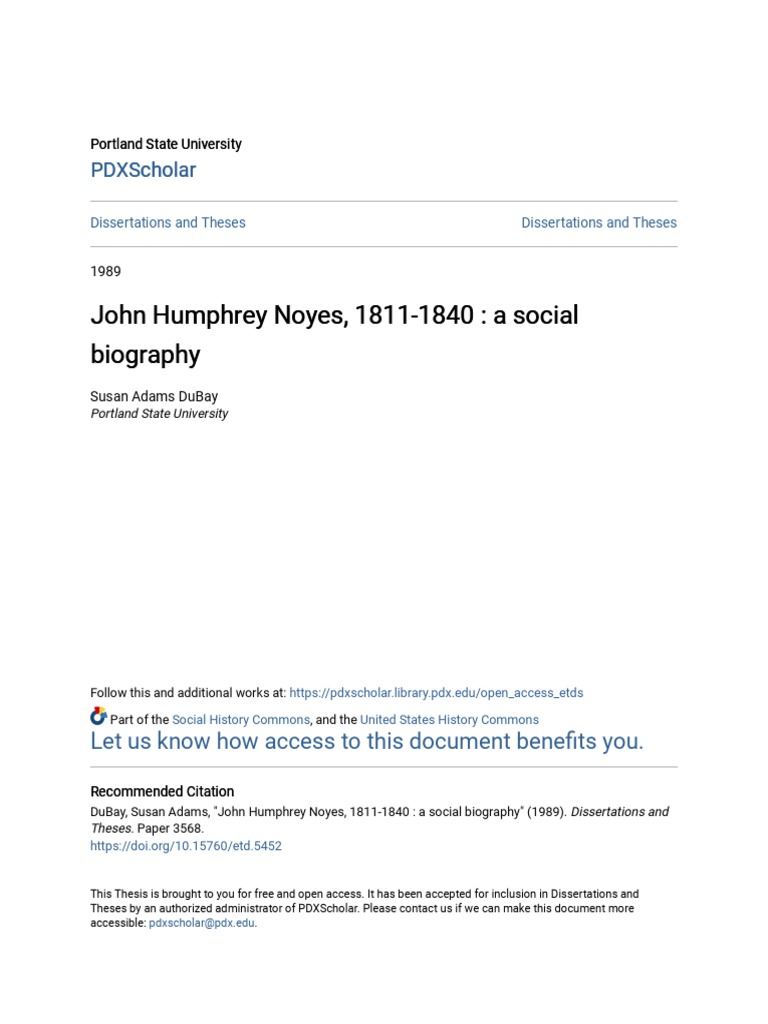 John Humphrey Noyes 1811-1840 _ a Social Biography | PDF | Calvinism ...