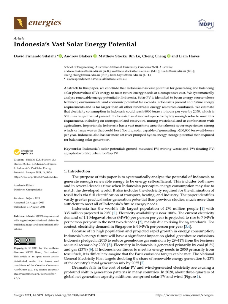 Indonesia S Vast Solar Energy Potential | PDF | Science & Mathematics