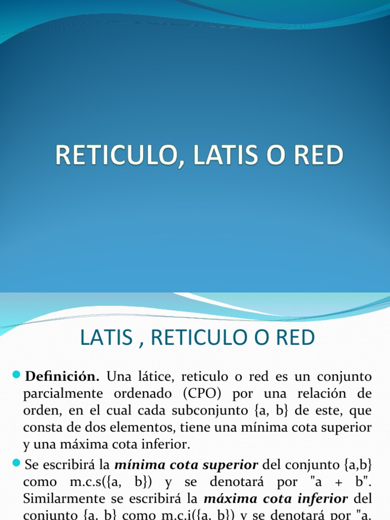 Clase_1_reticulos | PDF | Conjunto (Matemáticas) | Análisis matemático