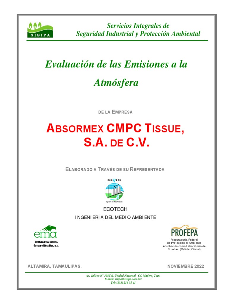 Absormex CMPC Tissue S.A. de C.V. MEA22-4005 4006 y 4007 | PDF ...