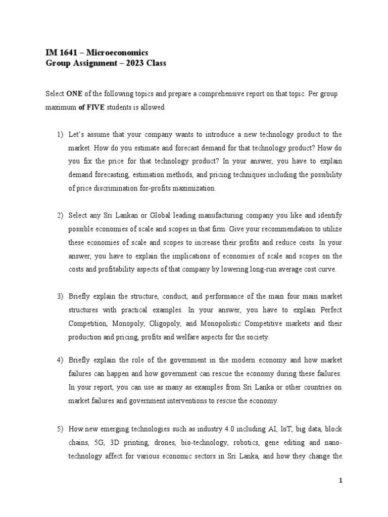 Microeconomics Group Assignment | PDF | Monopoly | Profit (Economics) Microeconomics Group Assignment | PDF | Monopoly | Profit (Economics)