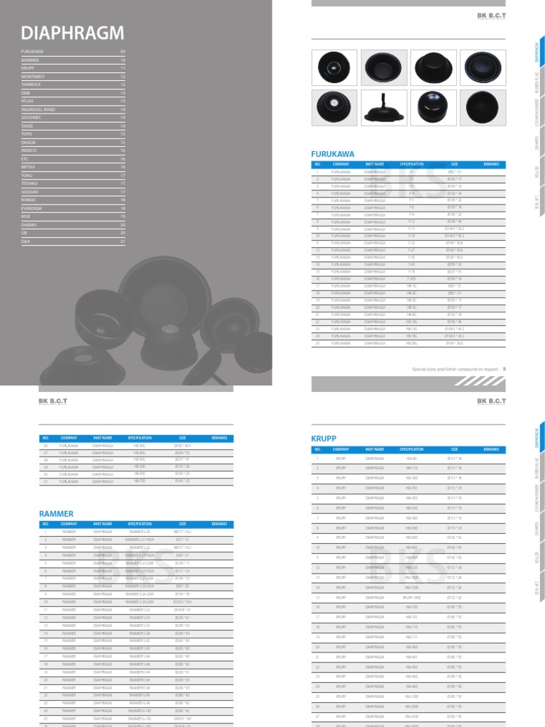 BKS DIAPHRAGM Catalog 2016 | PDF | Jet Aircraft