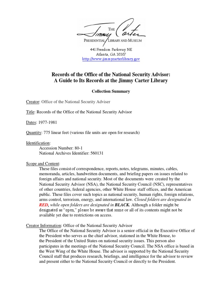 National Security Advisor | PDF | Zbigniew Brzezinski | National ...