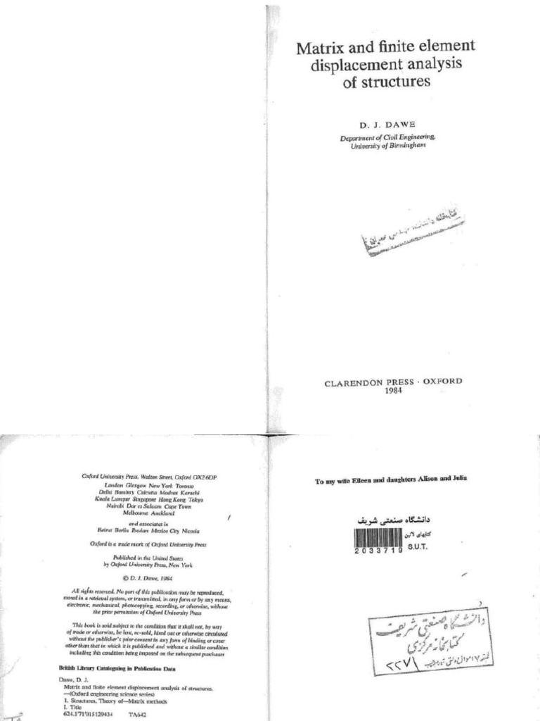 Matrix and Finite Element Displacement Analysis of Structures Dawe Compress | PDF