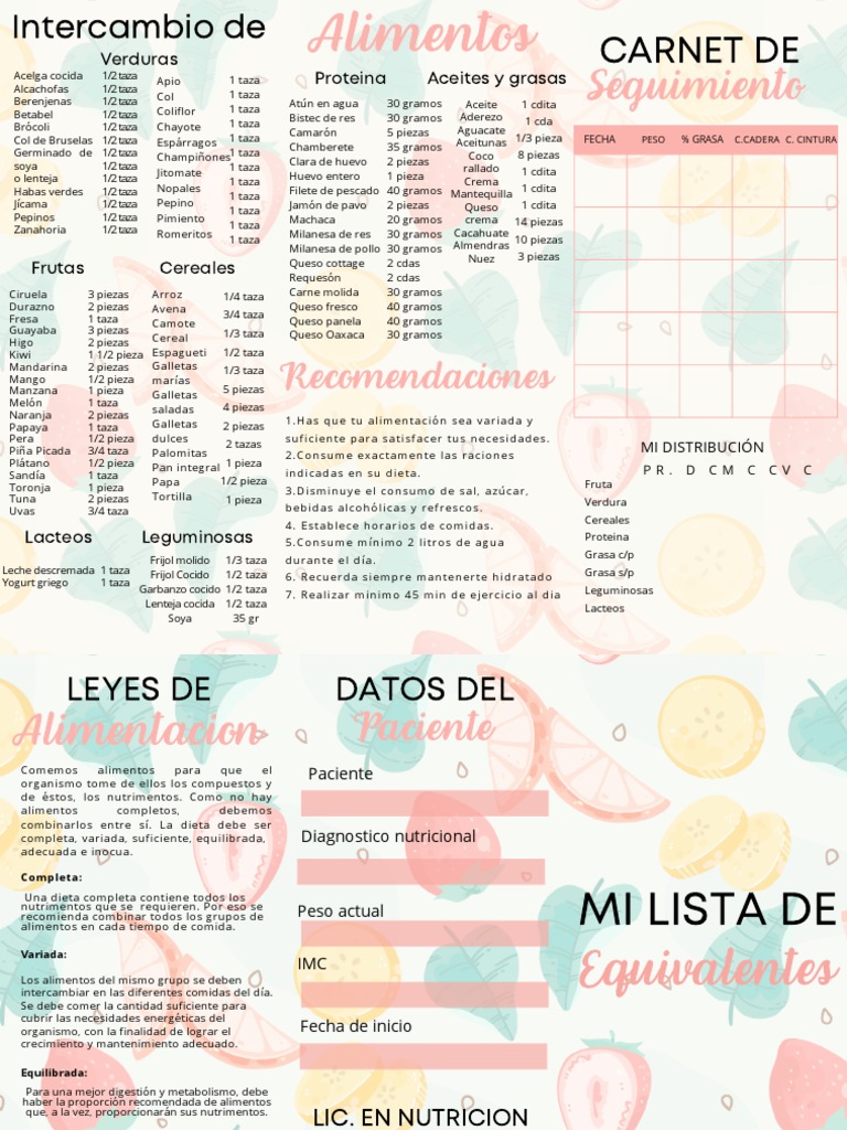 Triptico Lista de Equivalentes | PDF