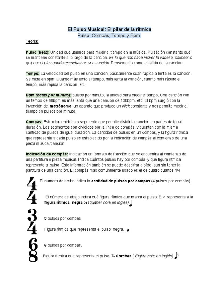 El Pulso Musical | PDF | Tempo | Ritmo