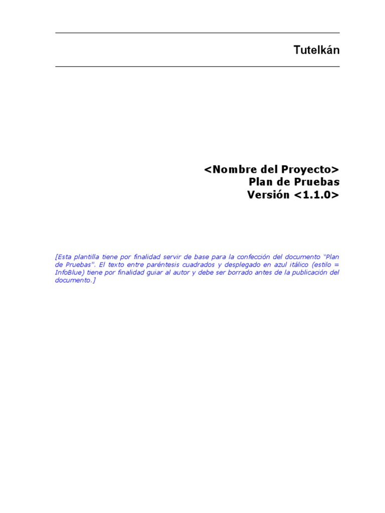 Plan Pruebas | PDF | Pruebas de software | Software