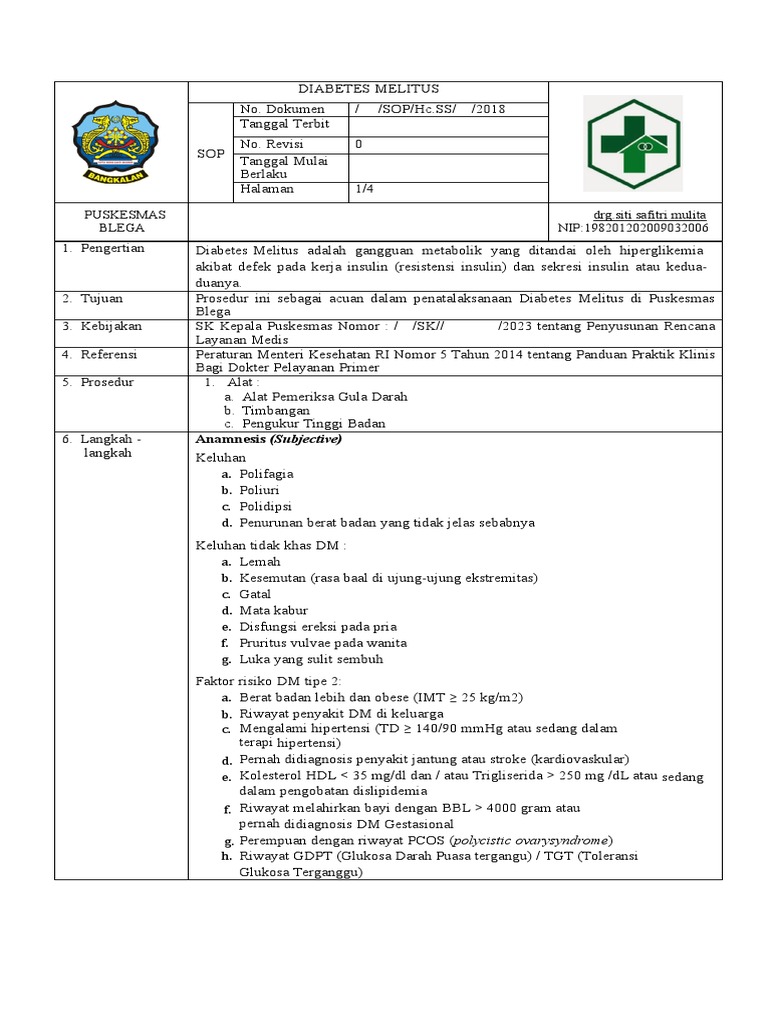 Sop Skrining DM | PDF