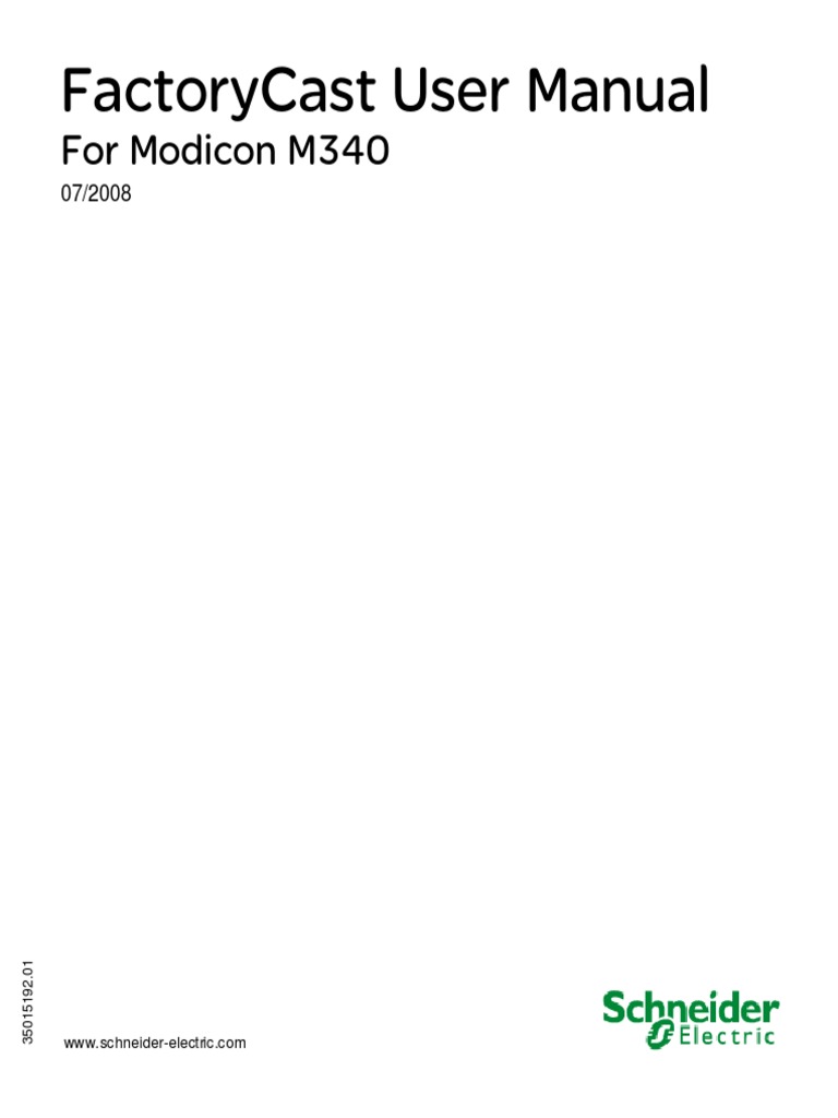 Factorycast User Manual: For Modicon M340 | PDF | File Transfer Protocol | World Wide Web
