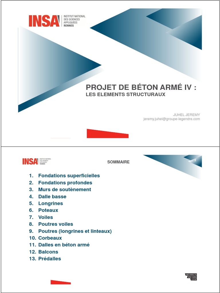 3 - Elements Structuraux | PDF | Fondation (construction) | Béton armé
