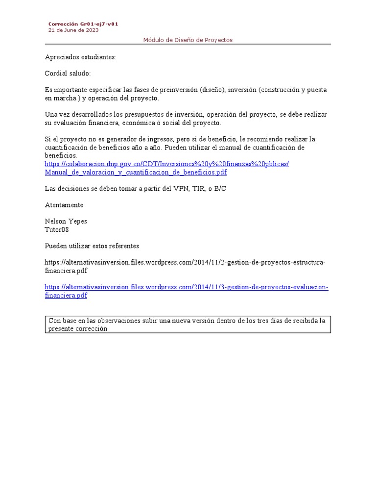 Corrección Gr1 Ej7 v1 | PDF