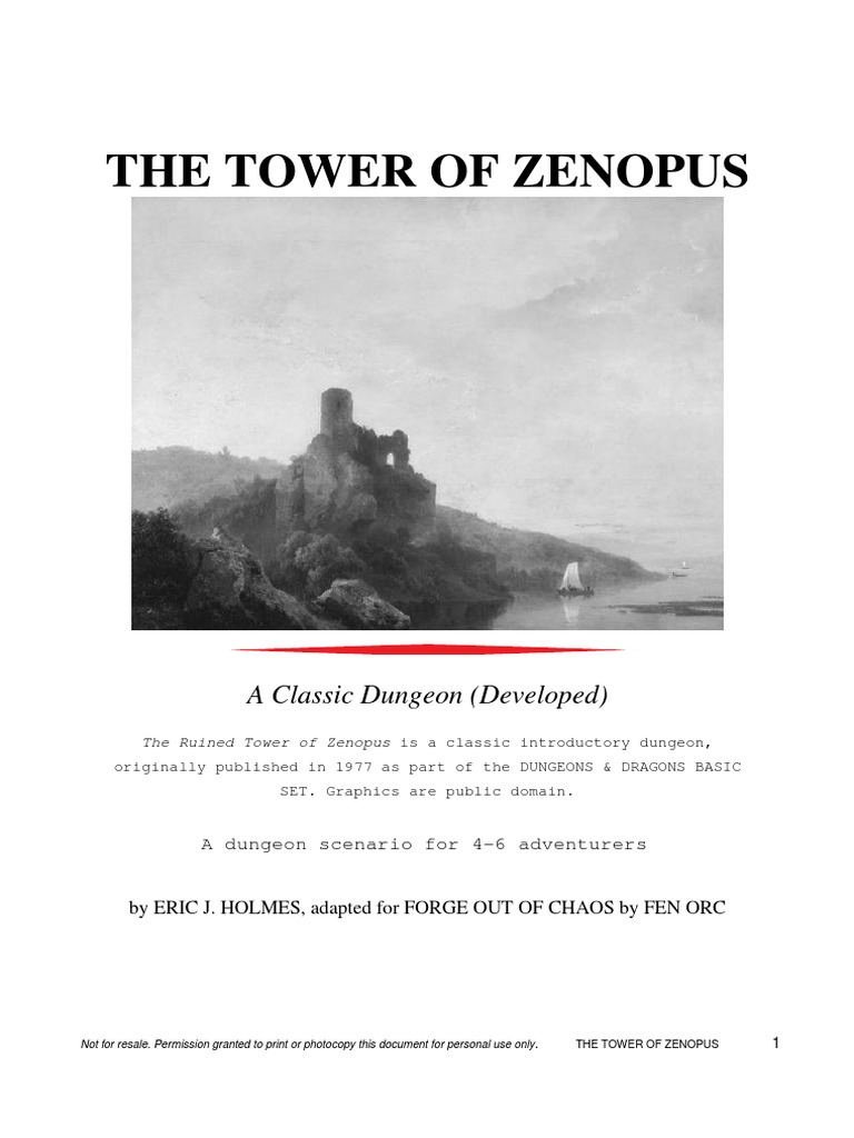The Ruined Tower of Zenopus Dungeon | PDF | Magician (Fantasy) | Door