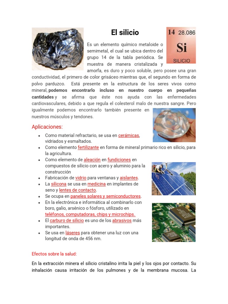 Propiedades y Usos del Silicio | PDF | Hogar, jardinería y bricolaje ...