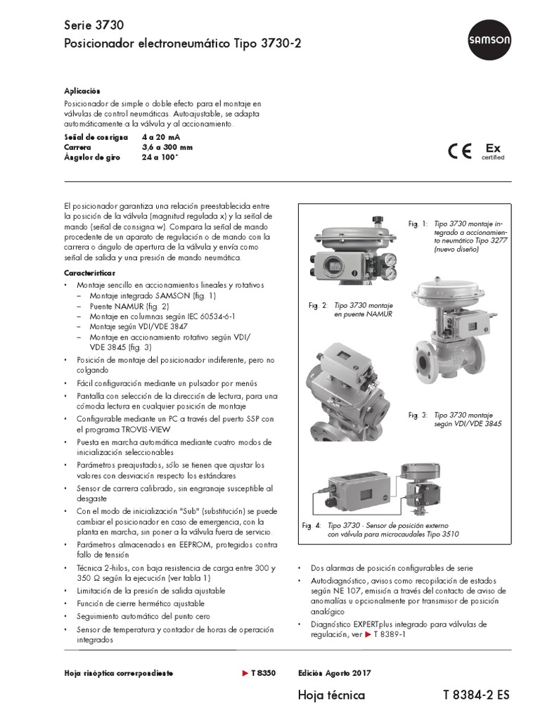 Posicionador Samson 3730-2 y Válvula 3277 | PDF | Sensor | Ingenieria ...