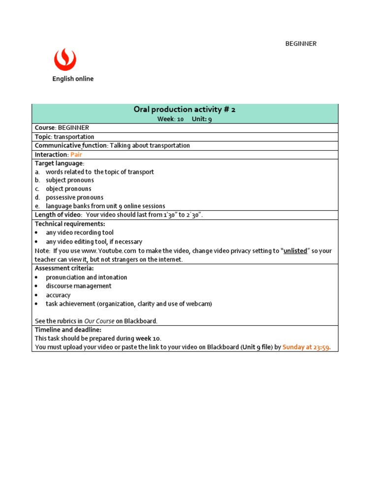 (Ha) Beginner Opa # 2 Unit 9 | PDF | Conversation | English Language