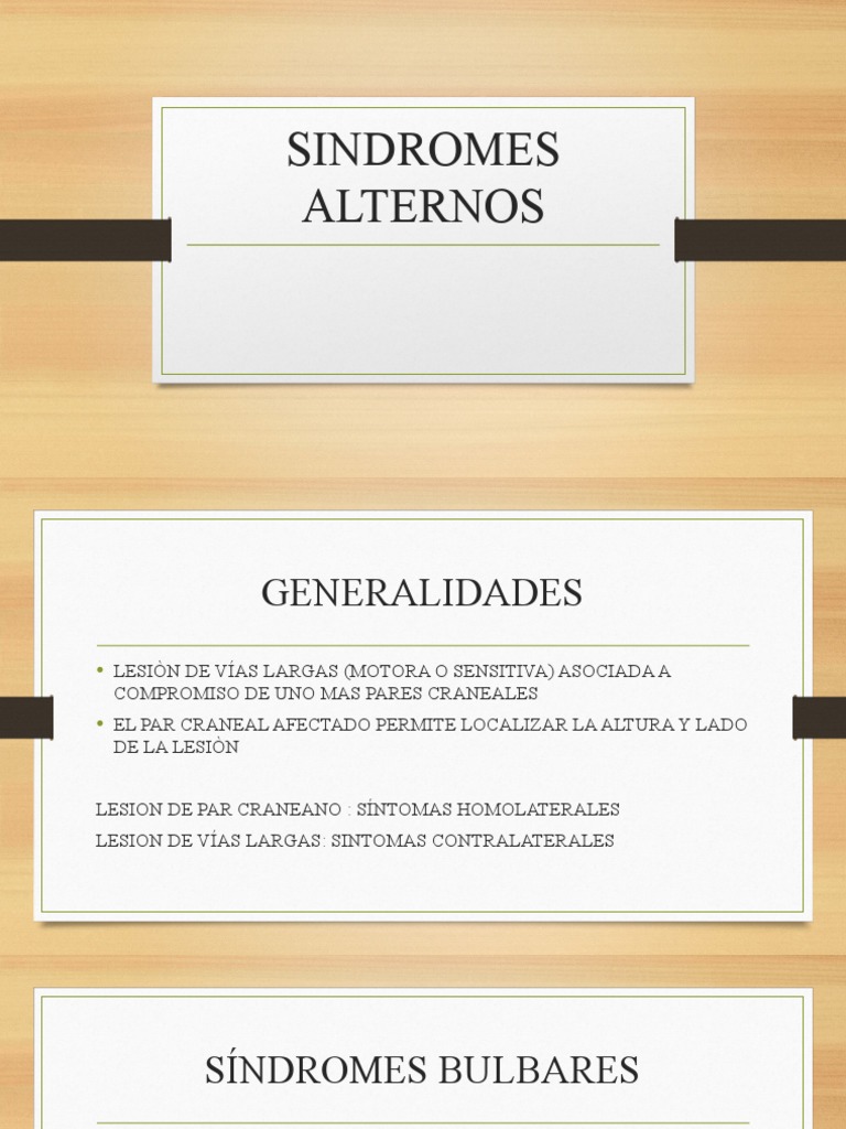 Síndromes Alternos del Tallo Cerebral | PDF | Medicina CLINICA ...
