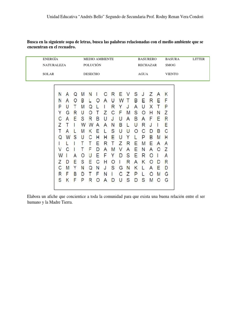 Segundo Sopa de Letras | PDF