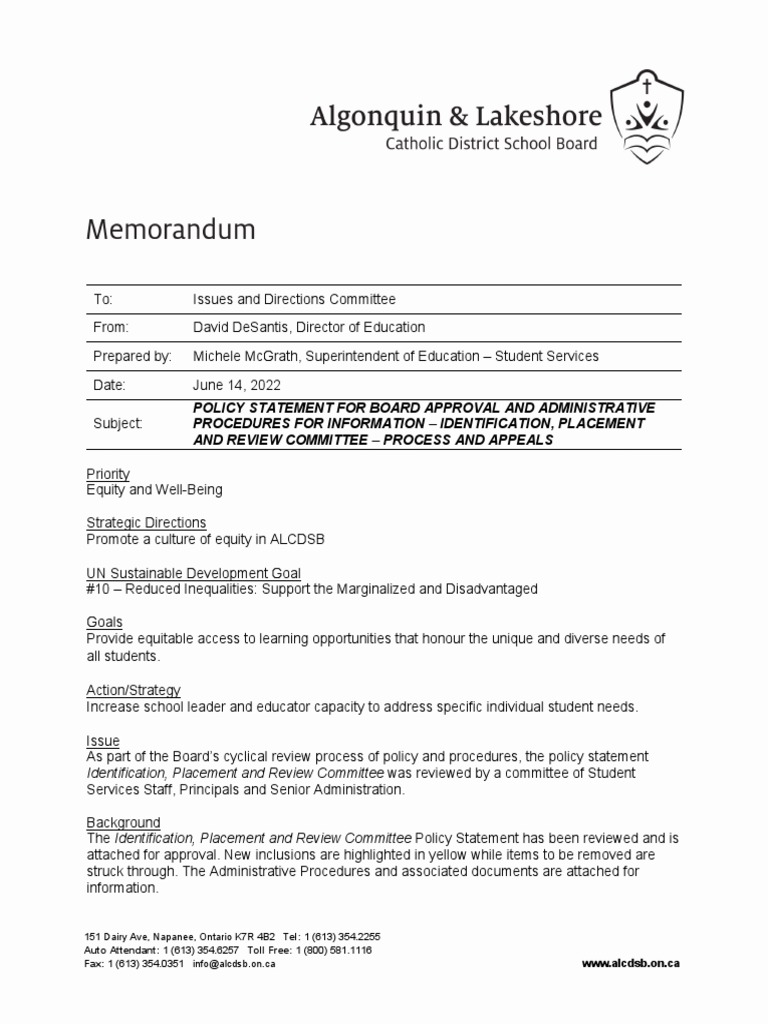 Iprc Pdf Individualized Education Program Special Education 5997
