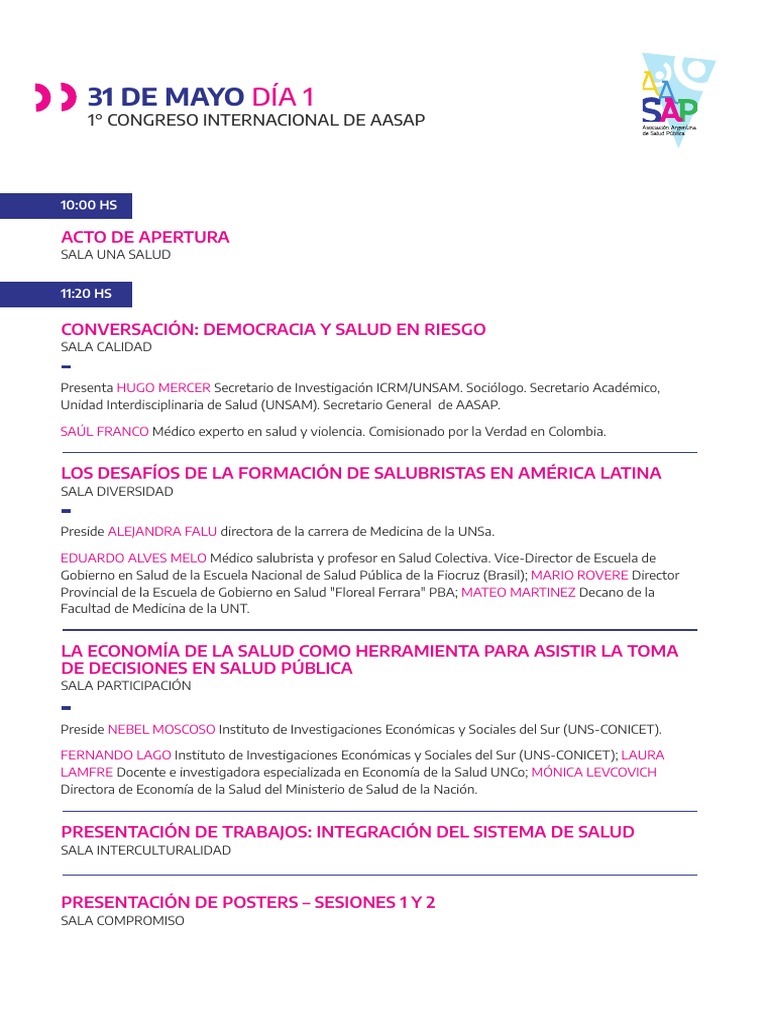 1° Congreso Internacional AASAP | PDF | Hospital | Medicina