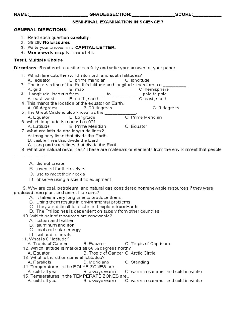 Summative Test in Science 7 4TH Q | Download Free PDF | Human Digestive ...