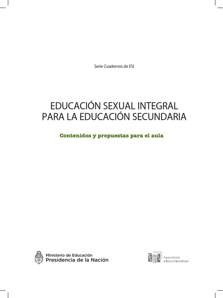 ESI en Secundaria: Contenidos y Propuestas | PDF | La sexualidad humana | Educación sexual