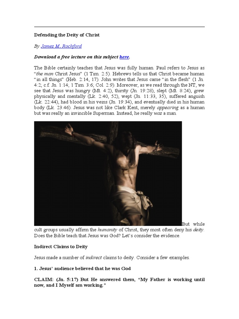 Defending The Deity of Christ | PDF | Jesus | Gospel Of John