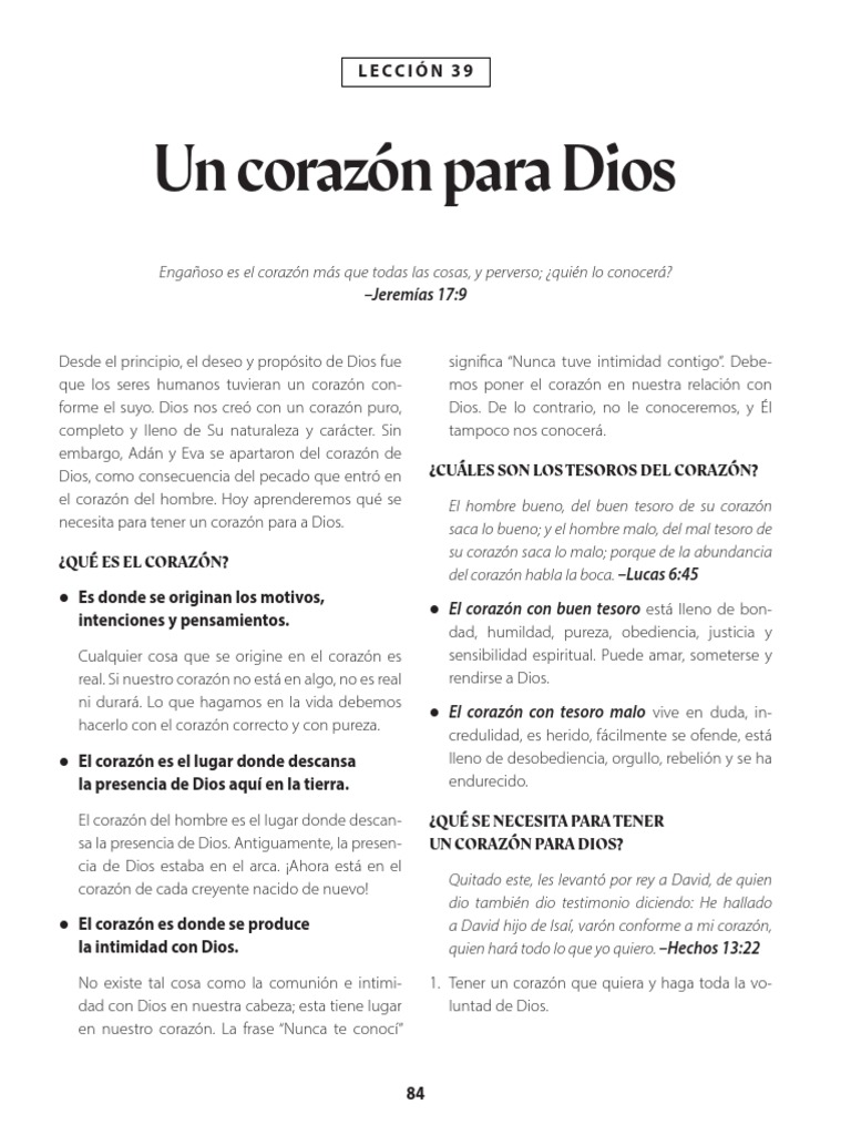 9-28-22 Un Corazón para Dios | PDF | Pecado | Dios