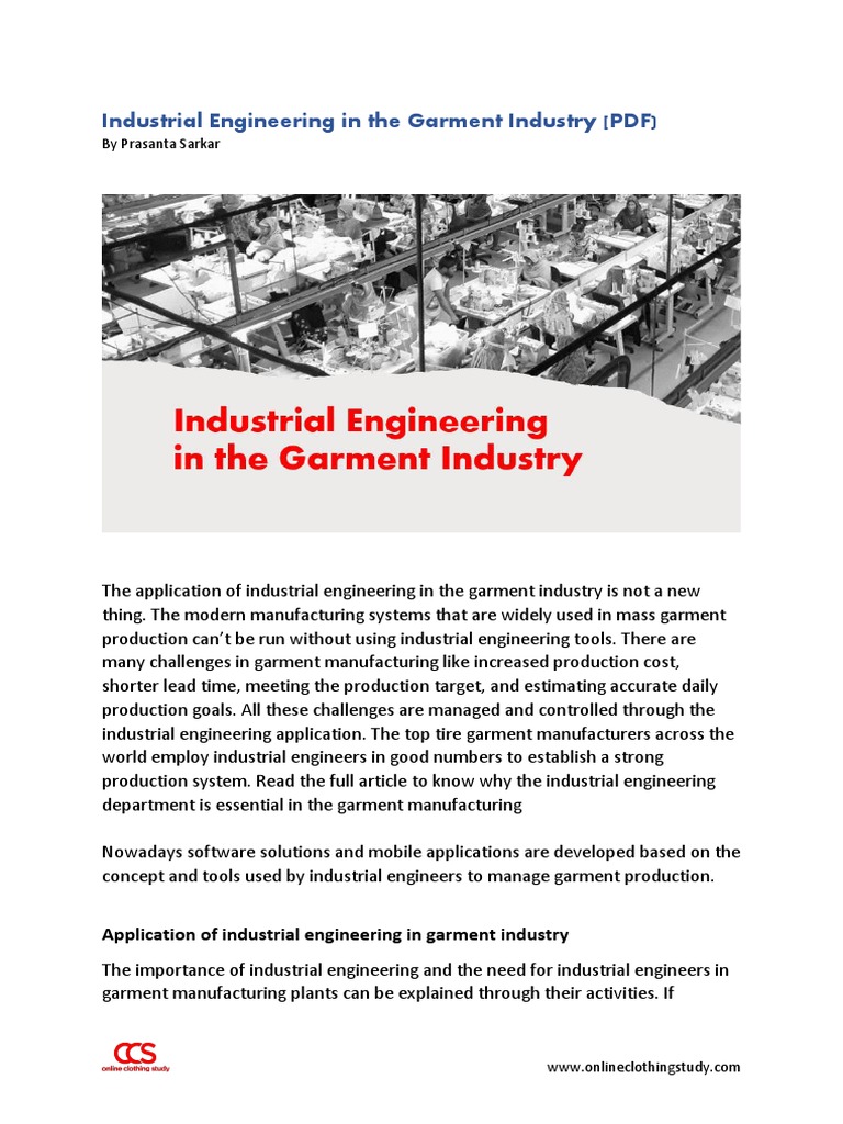 IE in Garment Industry | PDF | Industrial Engineering | Clothing