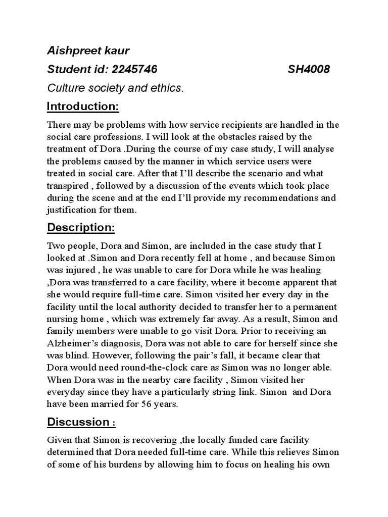 Case Study Assignment | PDF | Dementia | Alzheimer's Disease