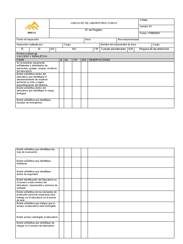 Checklist-laboratorio | PDF