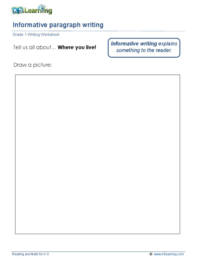 Grade 1 Expository Paragraph B | PDF