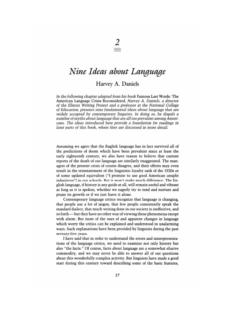 Nine Ideas About Language | PDF