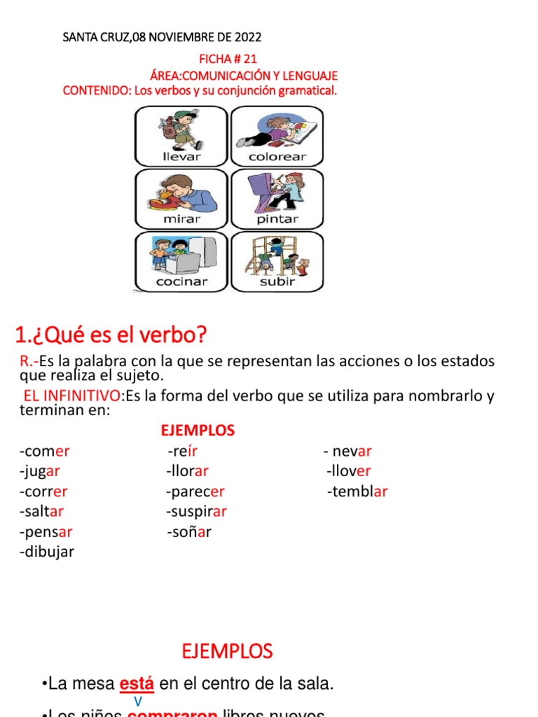 Ficha # 21 Lenguaje El Verbo | PDF | Verbo | Numero Gramatical