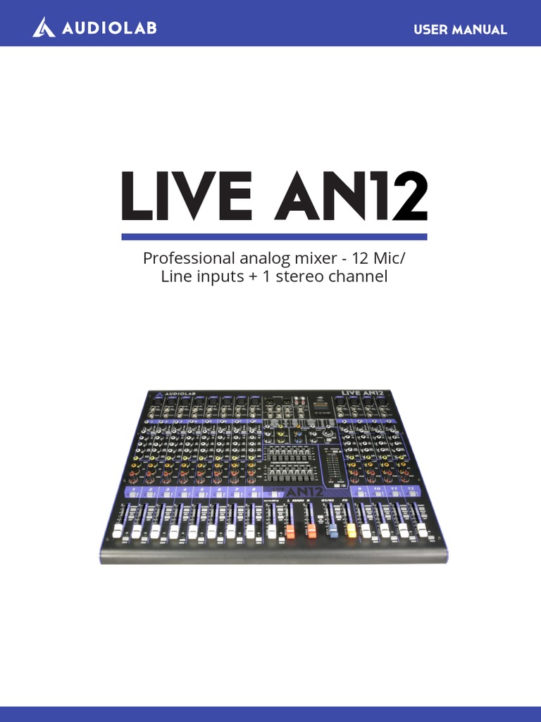 Audiolab Live AN12 Mixer Manual | PDF
