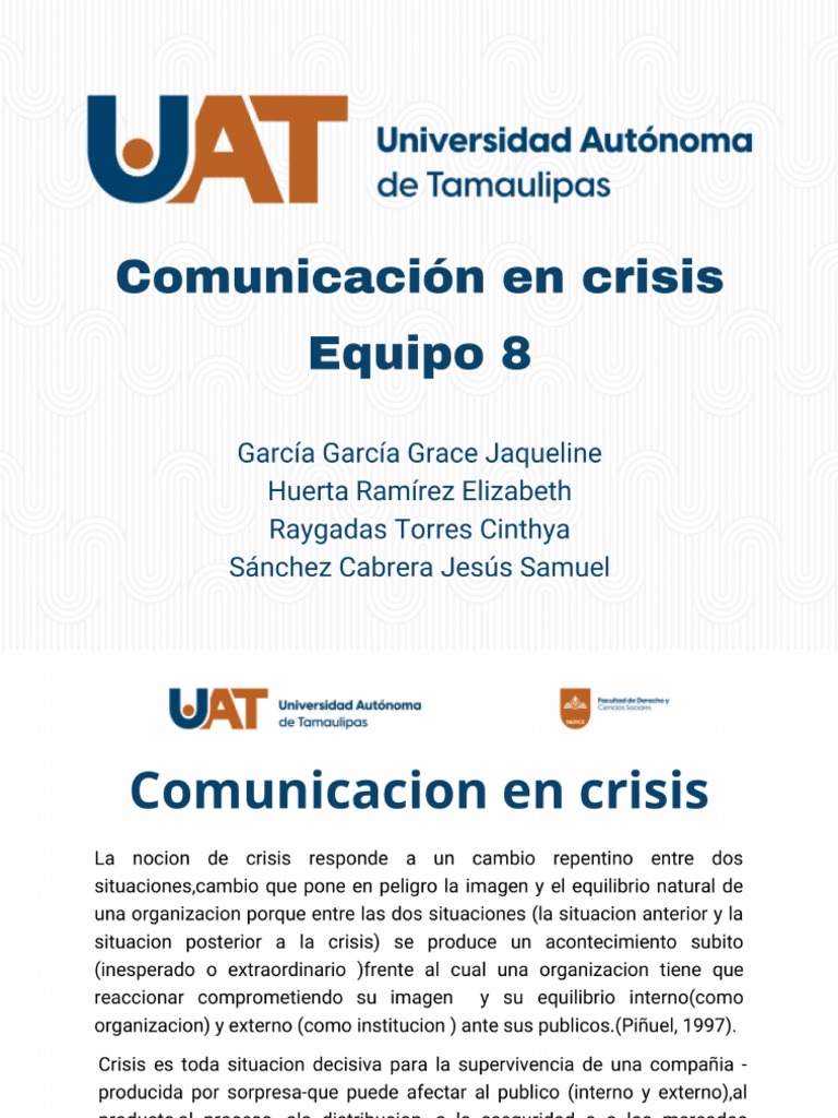 Equipo 8 comunicación en crisis | PDF