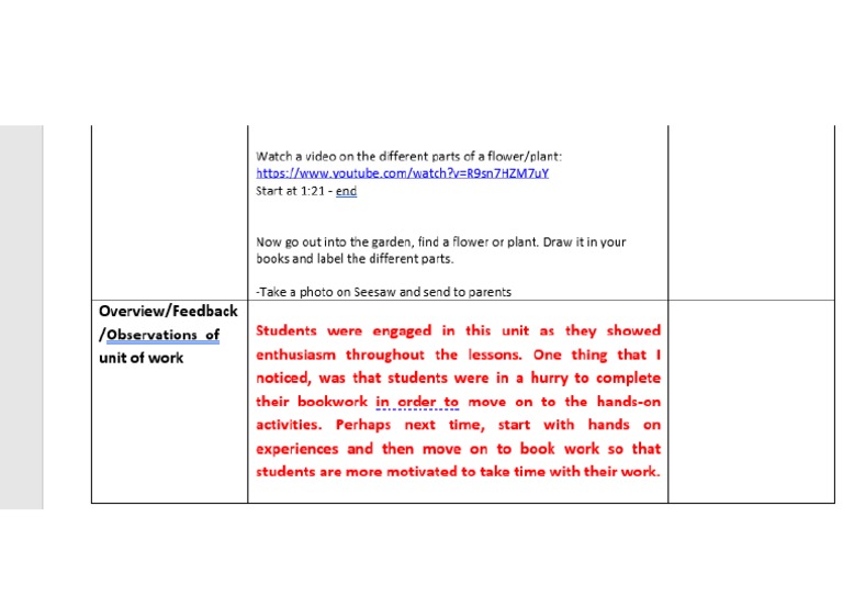 Lesson Plan Feedback | PDF