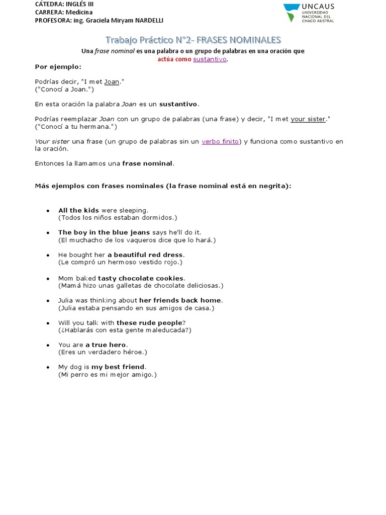 TPN°2 FN (Decodif.) Grammar Exs.2022 | PDF | Ciencia cognitiva | Sintaxis