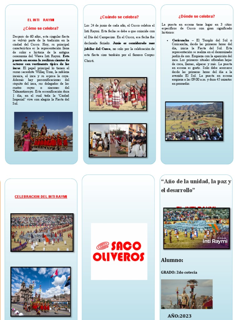 Triptico Inty Raymi | PDF