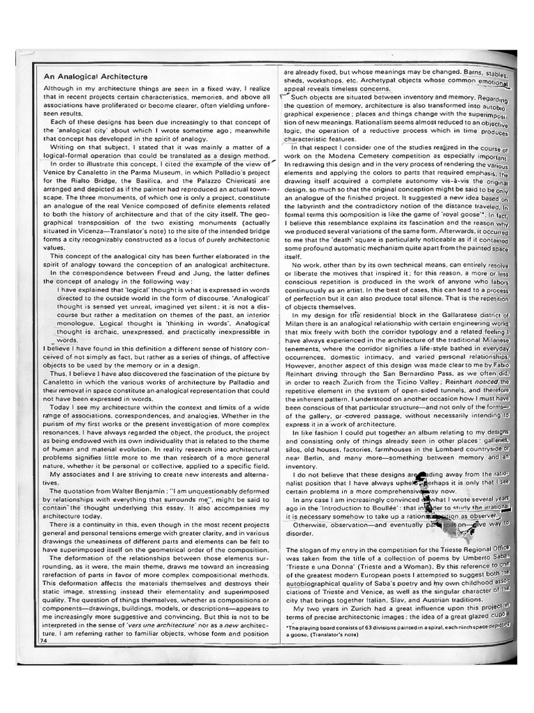08 Rossi Analogical Arch | PDF