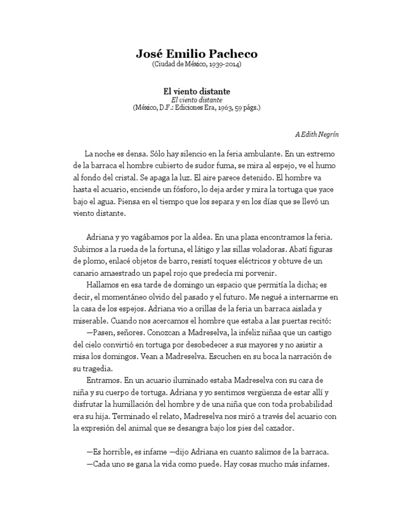 José Emilio Pacheco-El Viento Distante | PDF | Novela negra, policíaca y suspenso