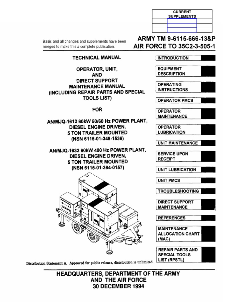 Army TM 9-6115-666-13&P Air Force To 35C2-3-505-1 | PDF | High Voltage ...