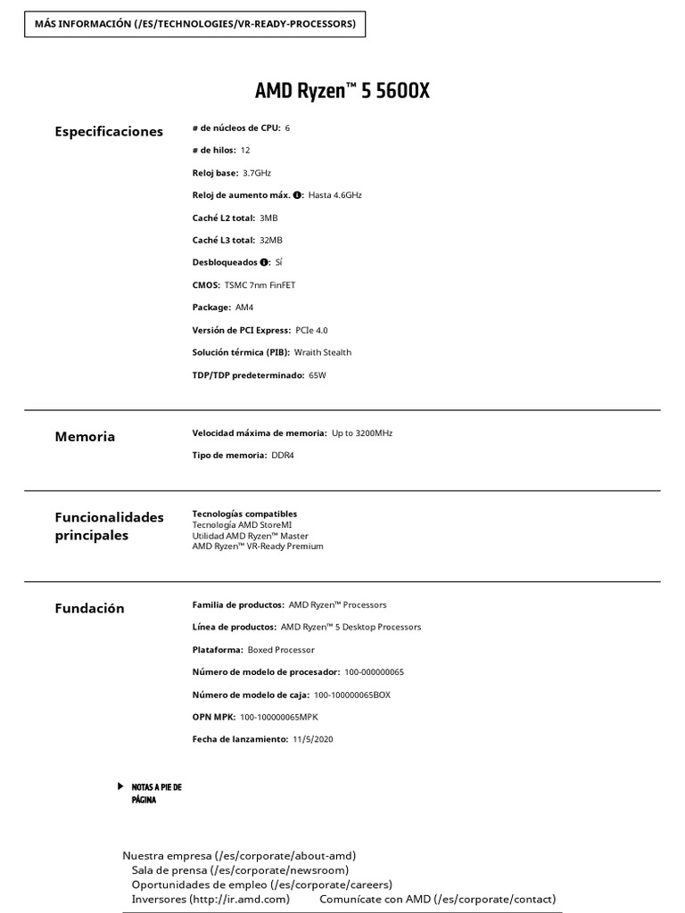 AMD Ryzen 5 5600X | PDF