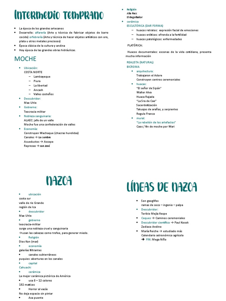 Intermedio Temprano | PDF | Andes | Era precolombina