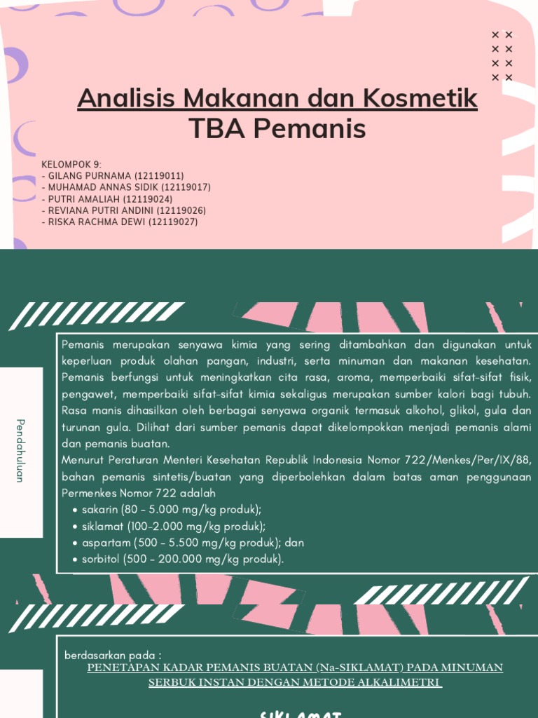 Analisis Pemanis Kelompok 9 | PDF