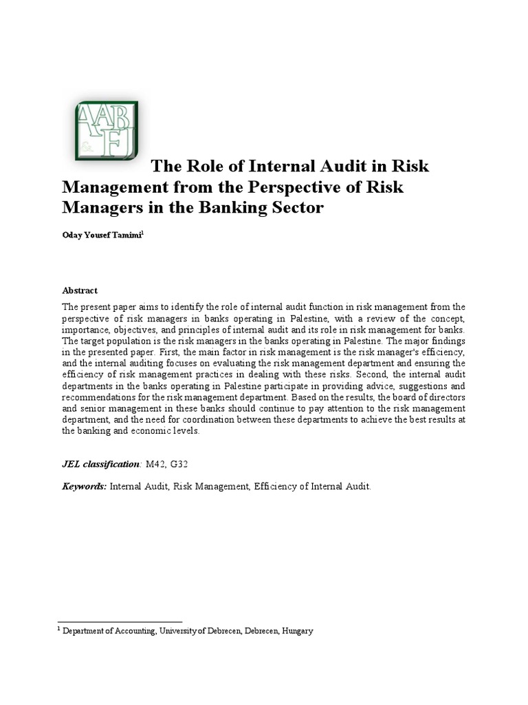 The Role of Internal Audit in Risk Management From The Perspectiv | Download Free PDF | Internal ...