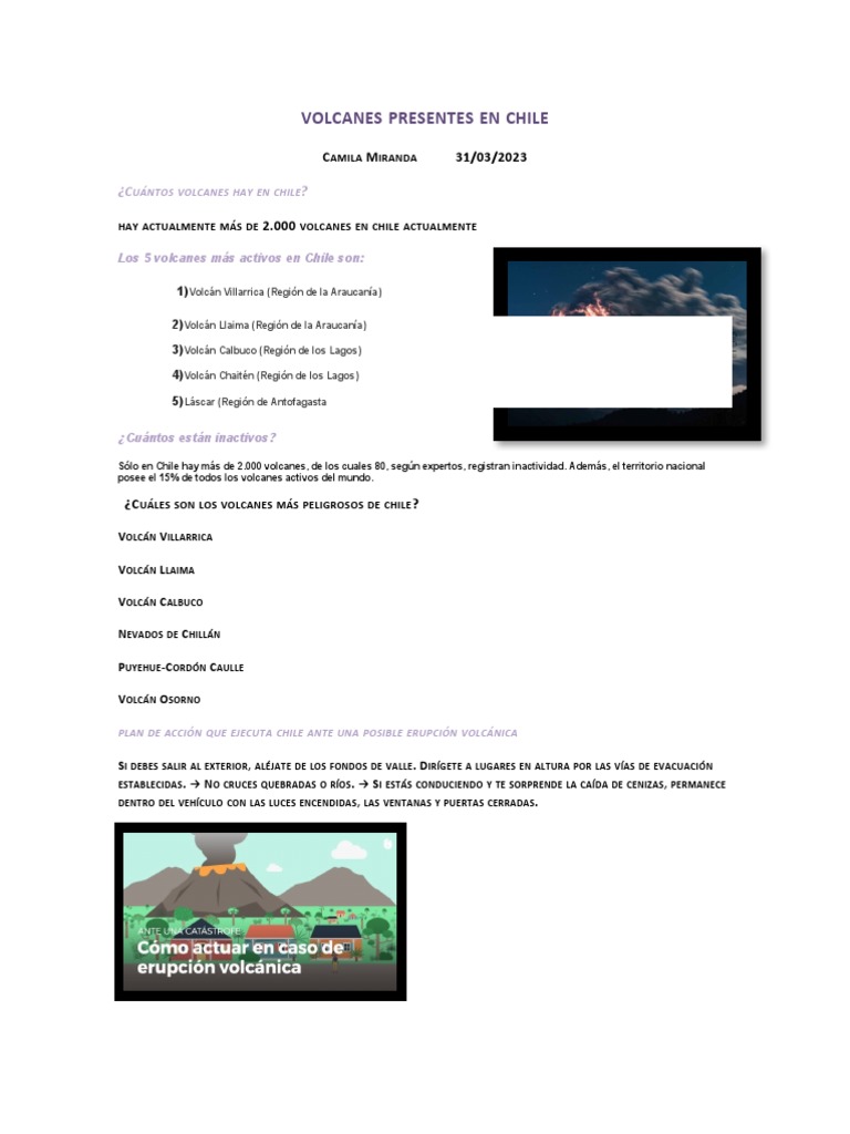 volcanes presentes en chile | PDF