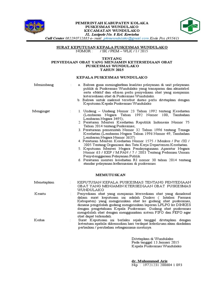 87 SK Penyediaan Obat Yg Menjamin Ketersediaan Obat | PDF