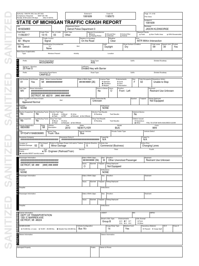 UD-10 Traffic Crash Report Summary | PDF | Airbag | Traffic Collision